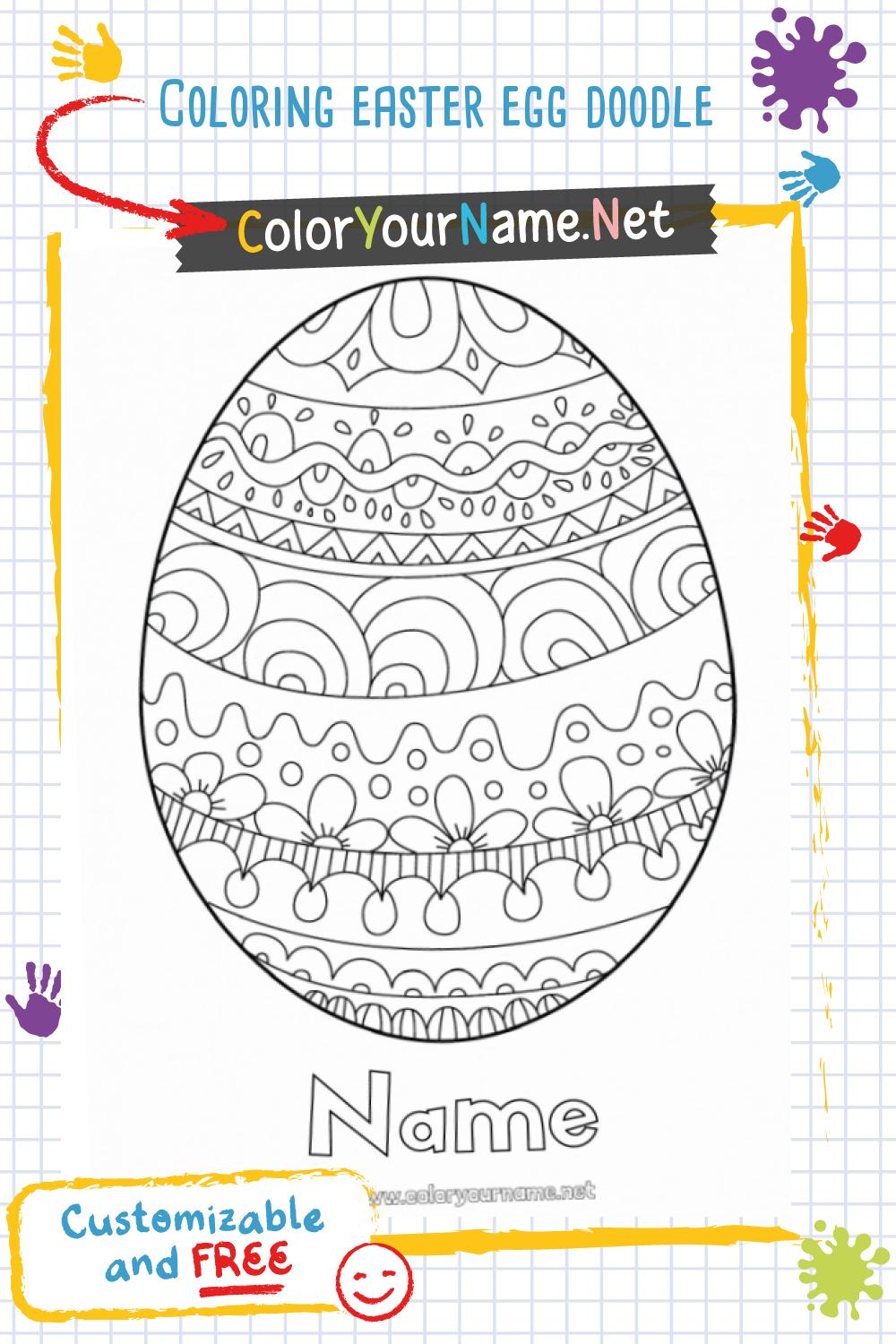 Coloring easter egg doodle