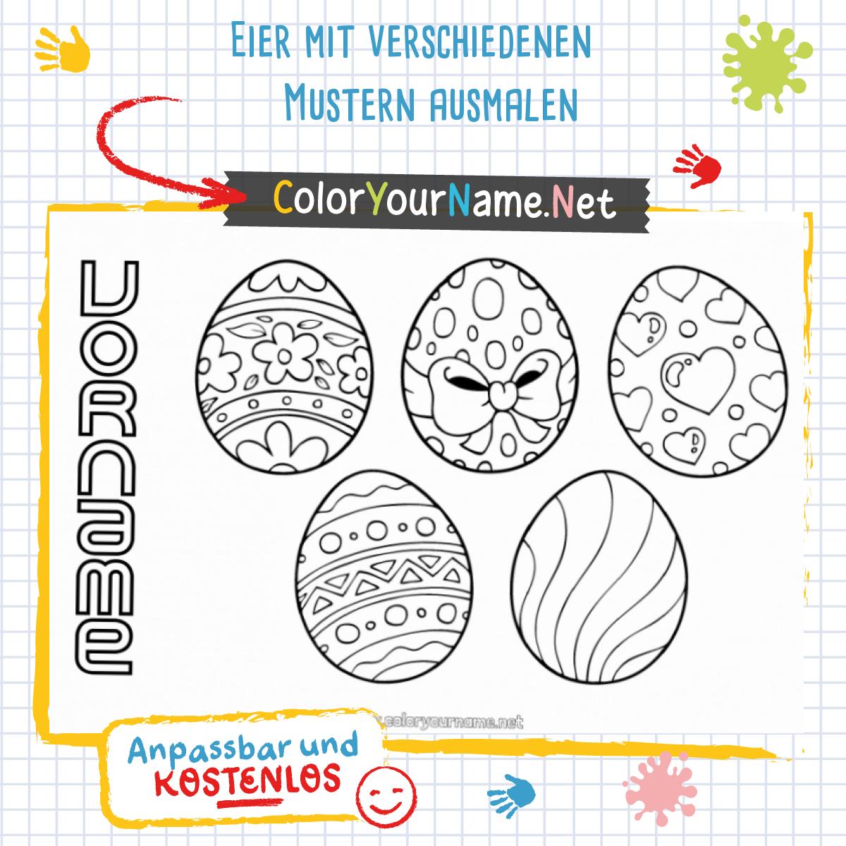 Eier mit verschiedenen Mustern ausmalen