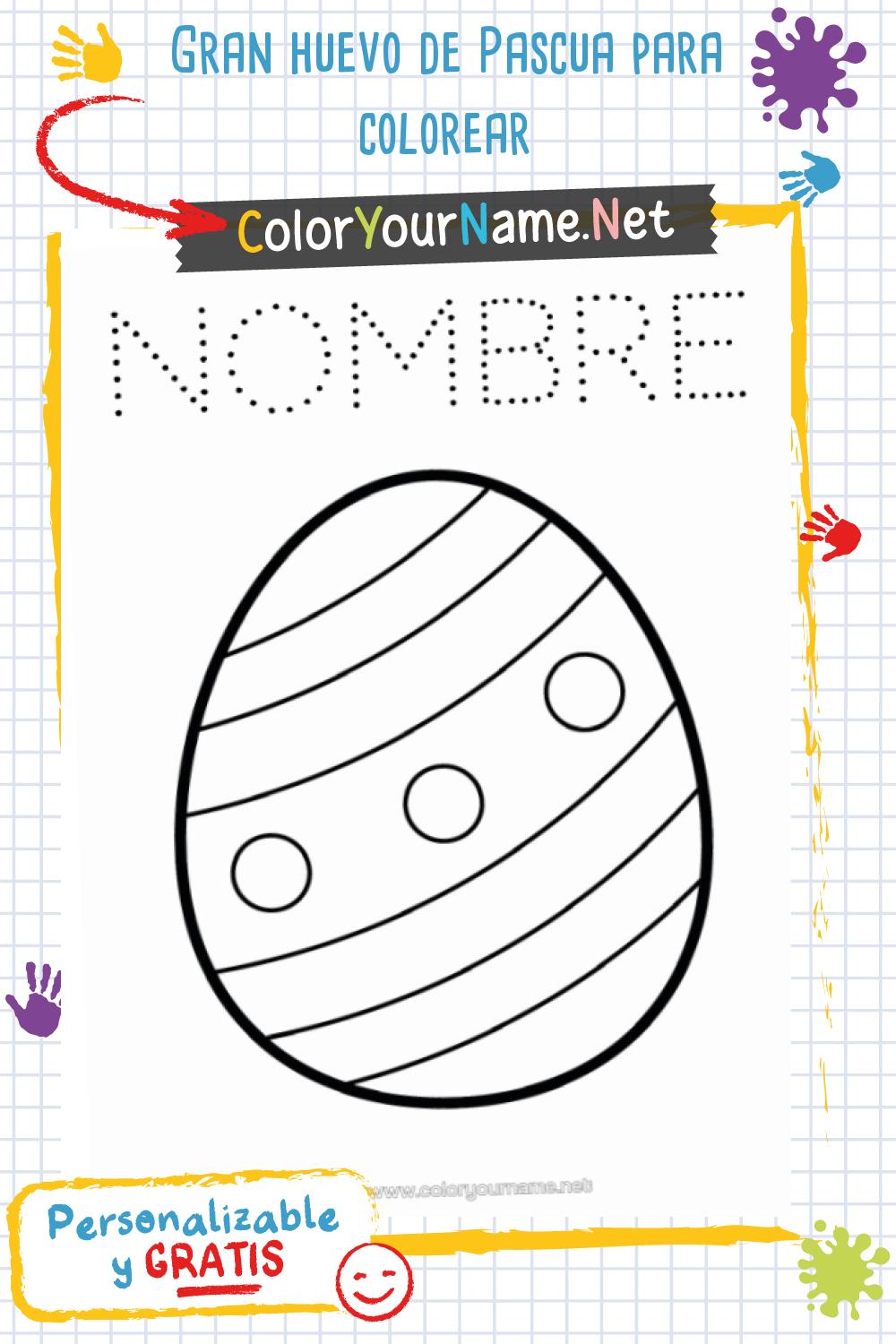 Gran huevo de Pascua para colorear