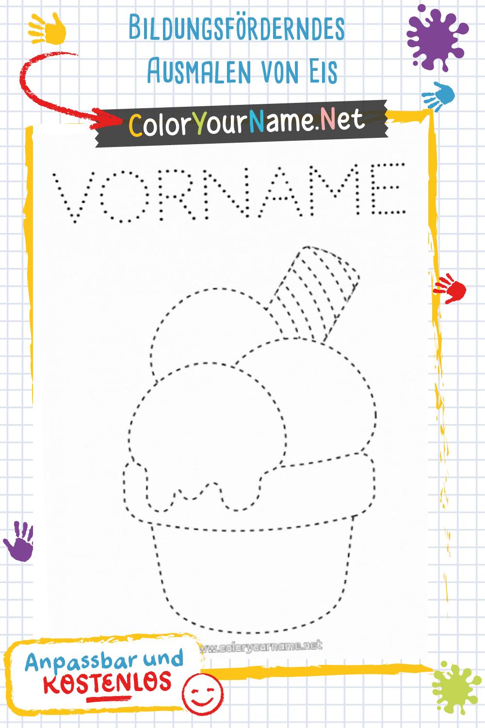 Bildungsförderndes Ausmalen von Eis
