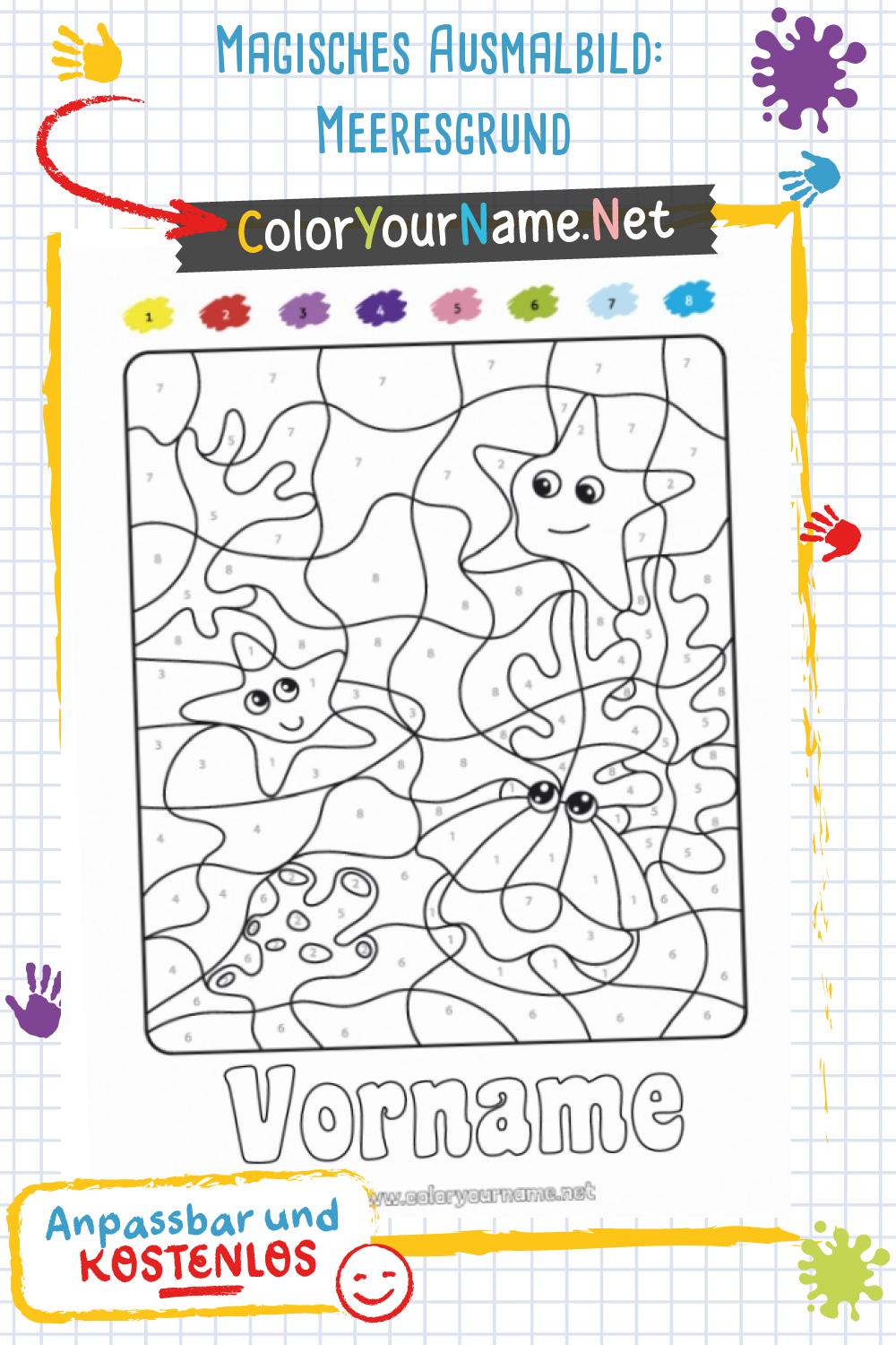 Malvorlage Nr.1583 - Zahl Meer Malen nach Zahlen