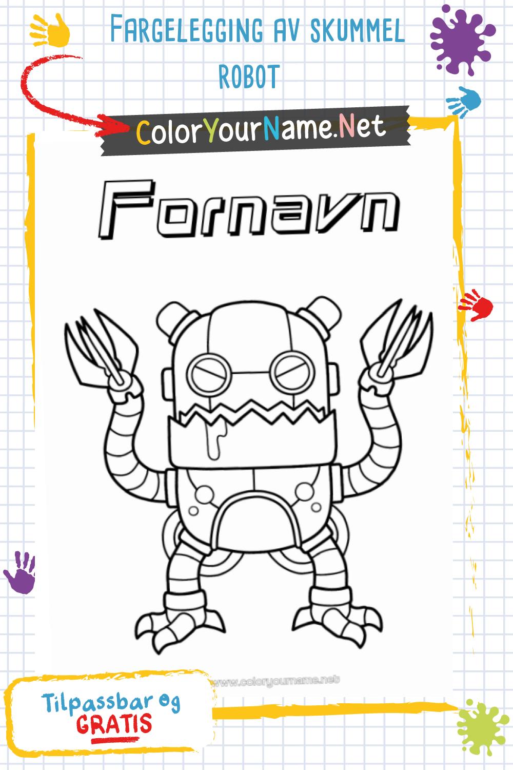 Fargelegging av skummel robot