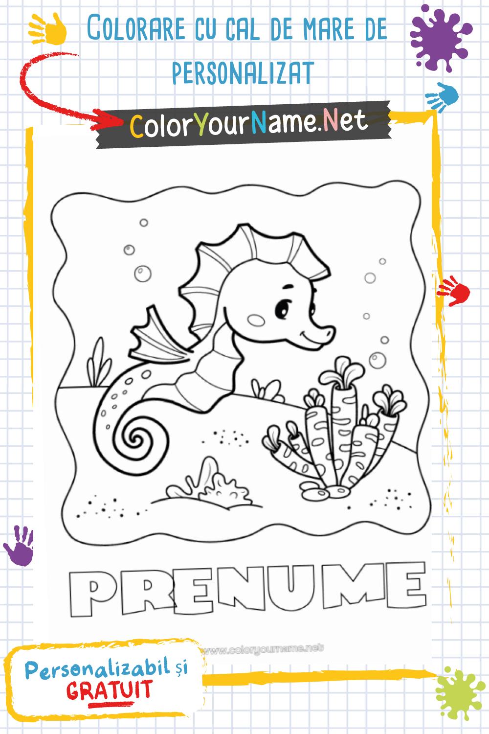 Colorare cu cal de mare de personalizat