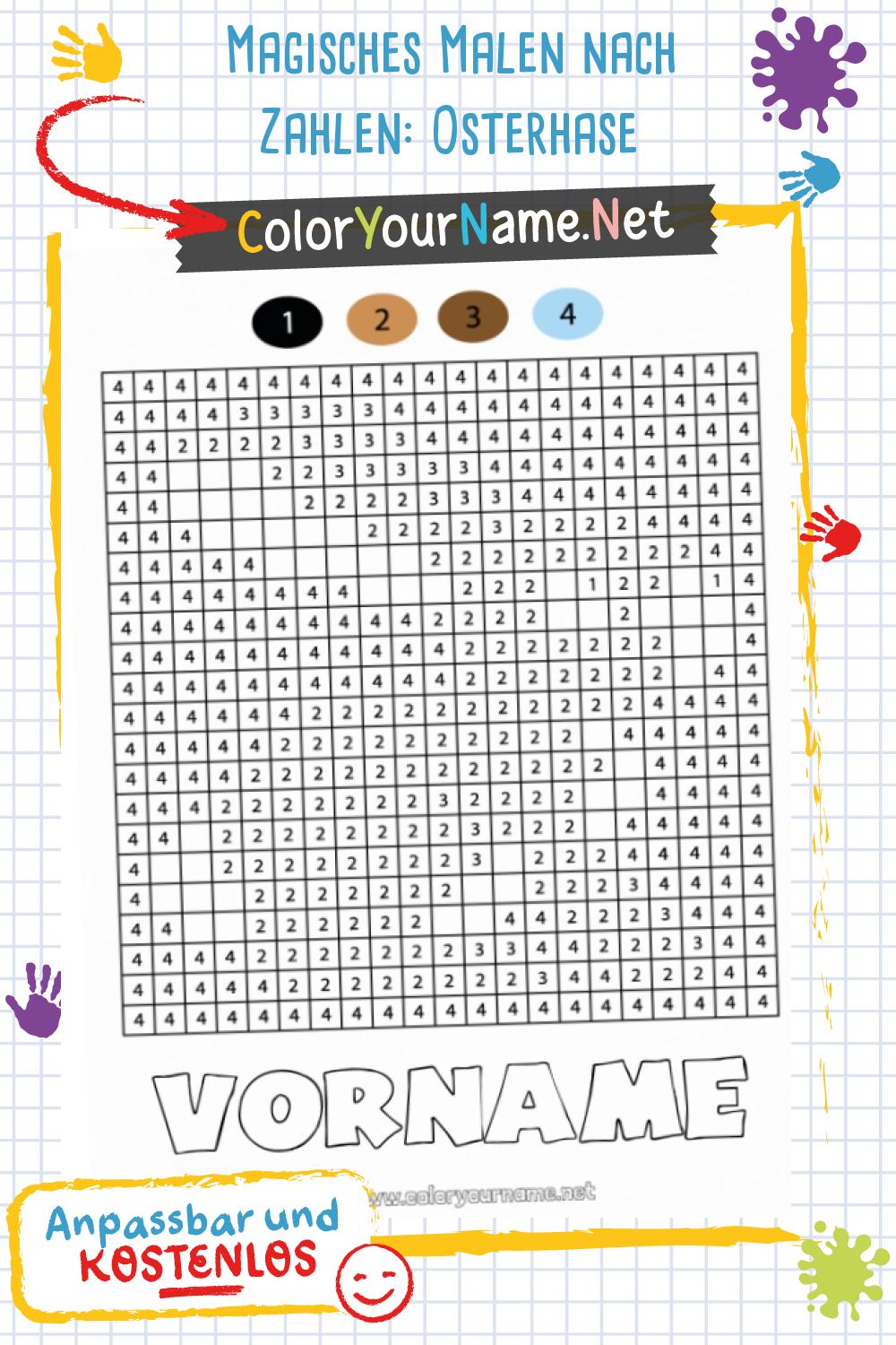 Magisches Malen nach Zahlen: Osterhase