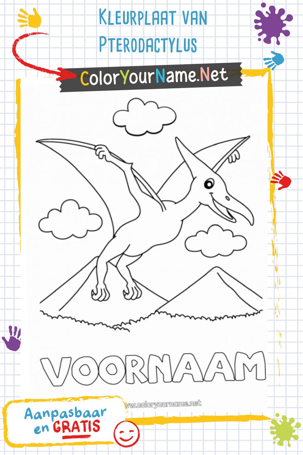 Kleurplaat van Pterodactylus