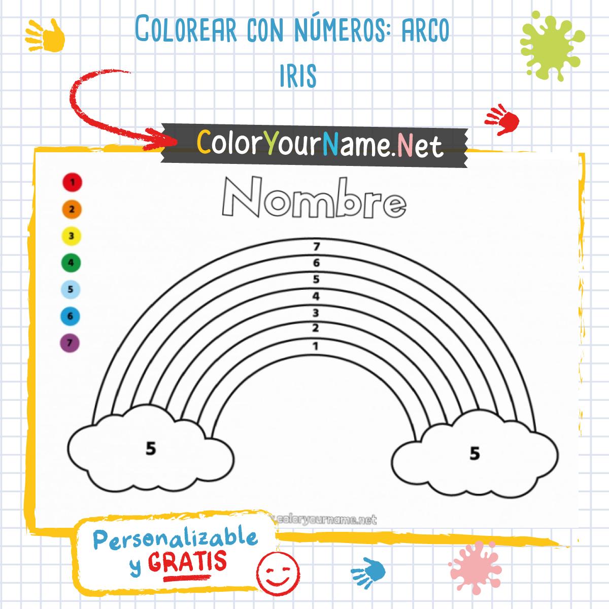 Colorear con números: arco iris