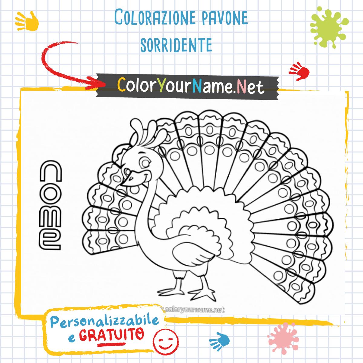 Colorazione pavone sorridente