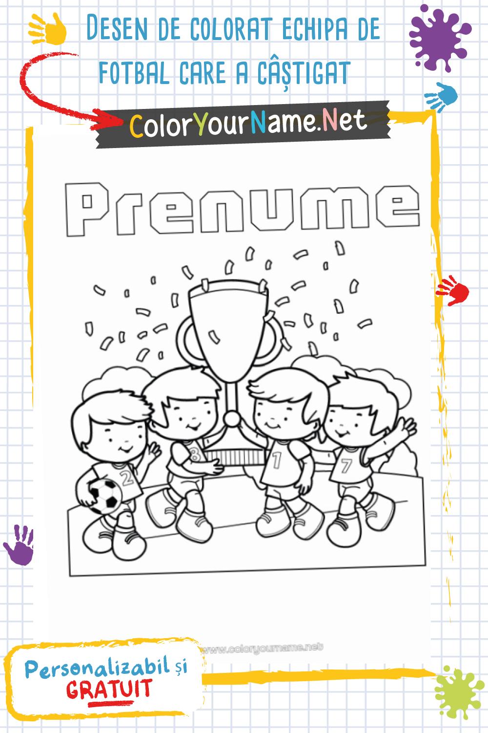 Desen de colorat echipa de fotbal care a câștigat