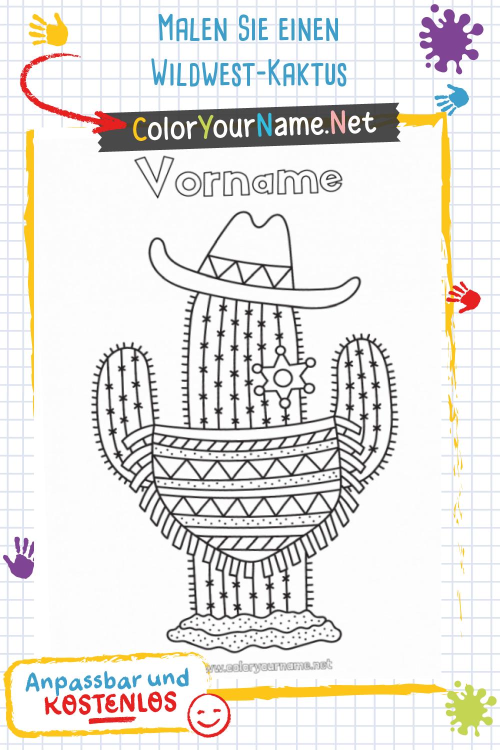 Malen Sie einen Wildwest-Kaktus