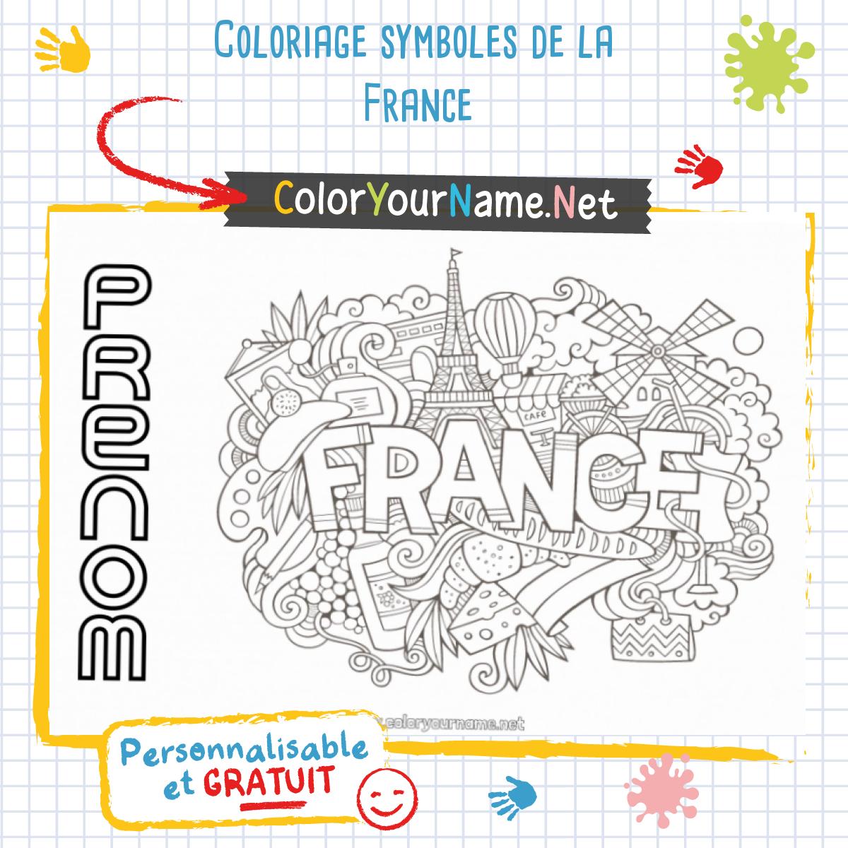 Coloriage symboles de la France
