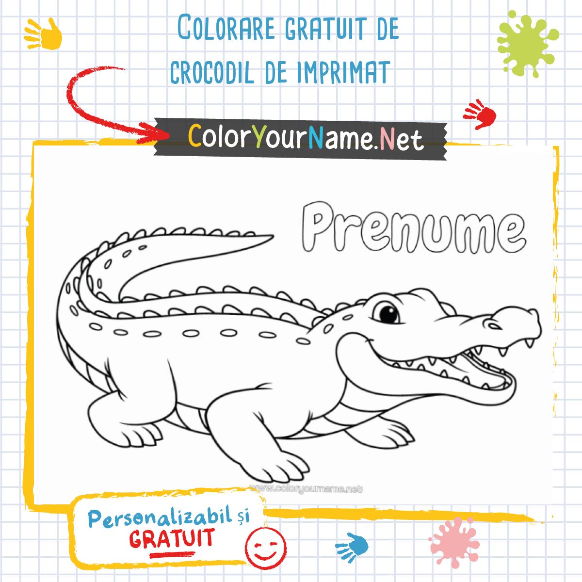 Colorare gratuit de crocodil de imprimat