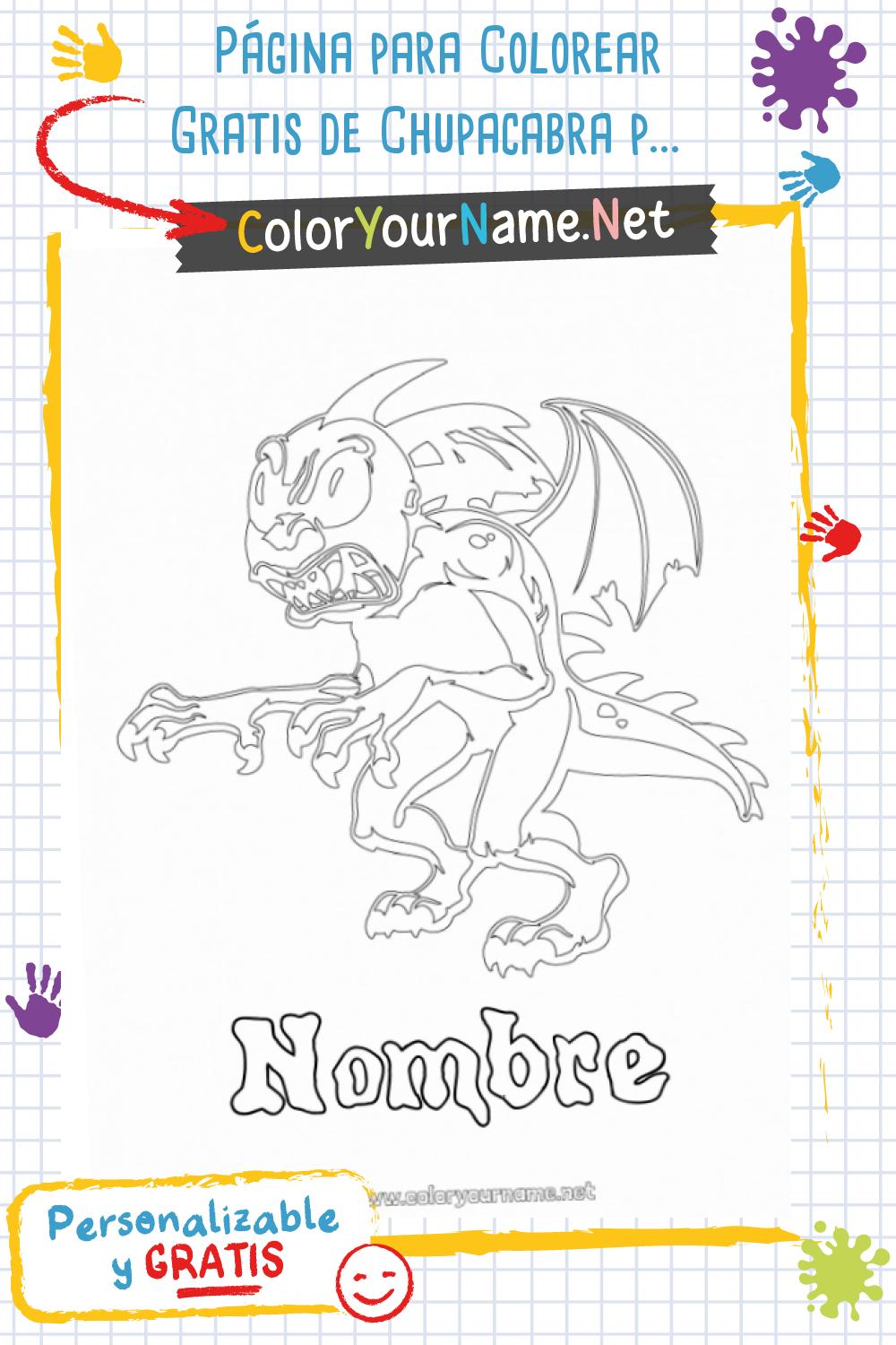 Página para Colorear Gratis de Chupacabra para Imprimir