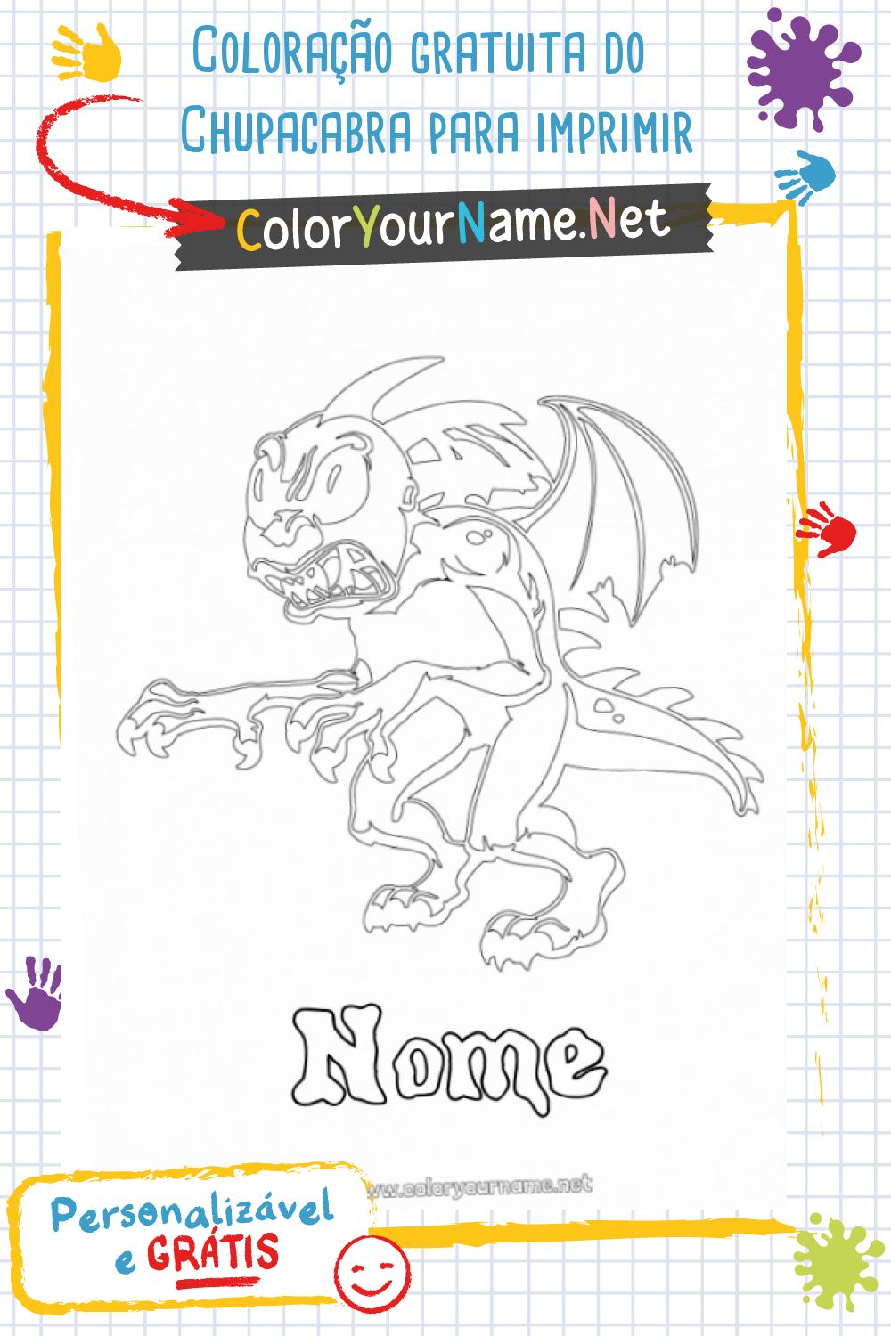 Coloração gratuita do Chupacabra para imprimir