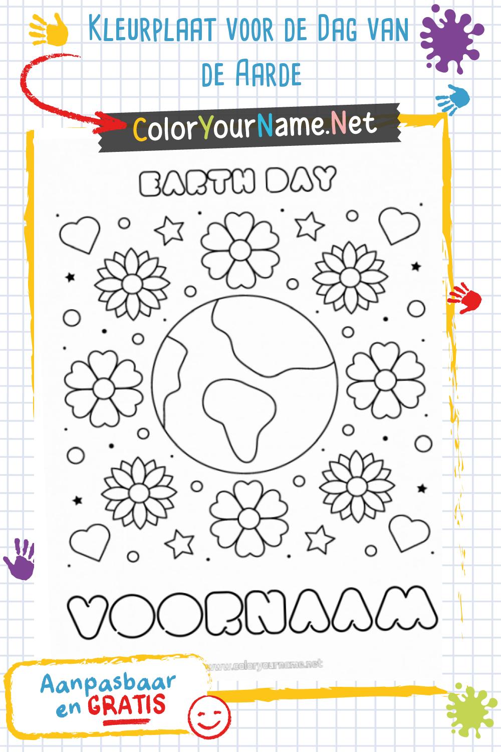 Kleurplaat voor de Dag van de Aarde