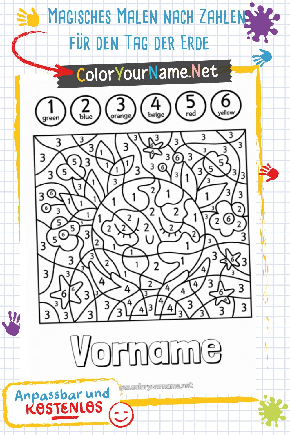 Magisches Malen nach Zahlen für den Tag der Erde