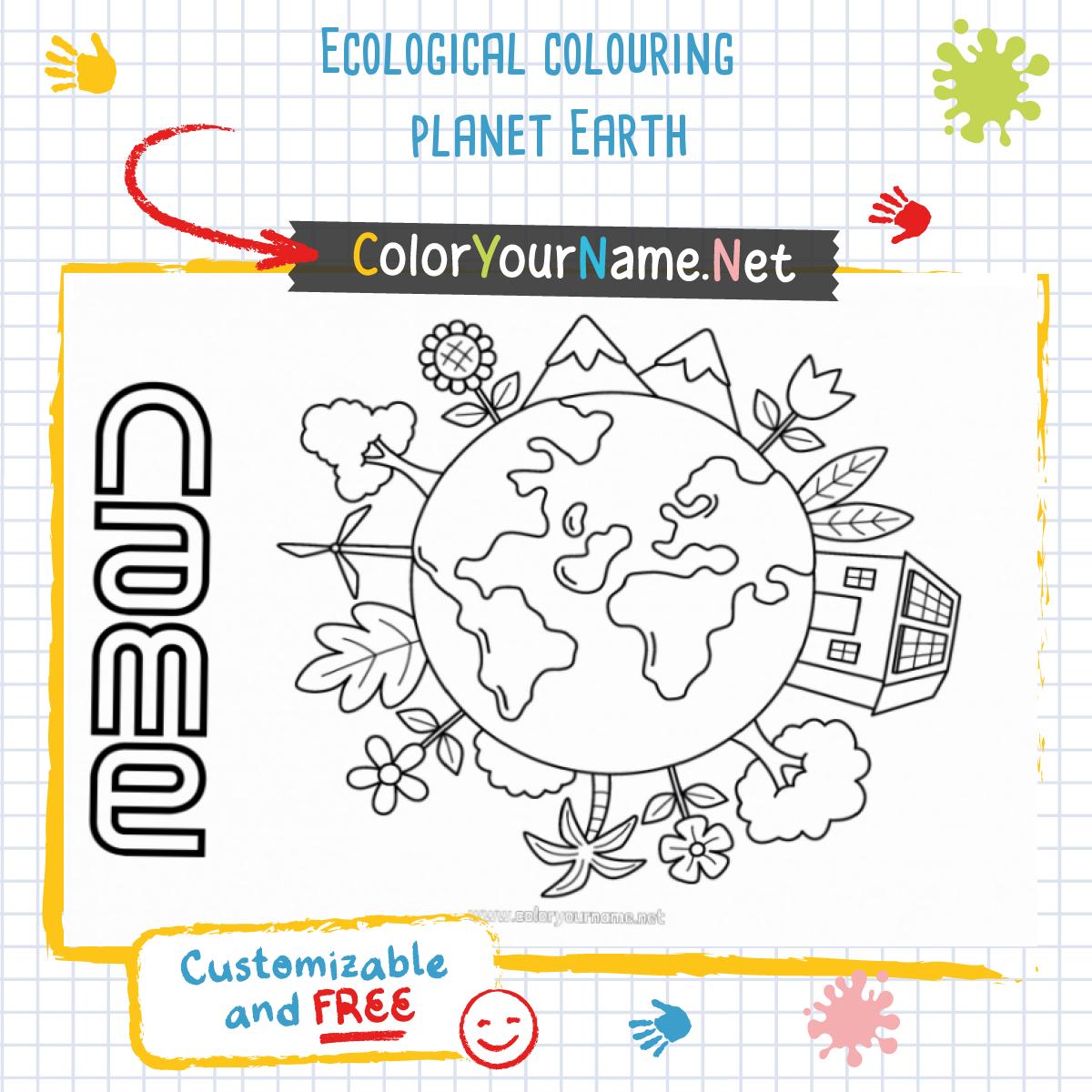Ecological colouring planet Earth