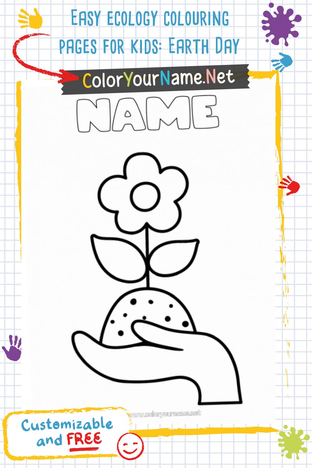 Easy ecology colouring pages for kids: Earth Day