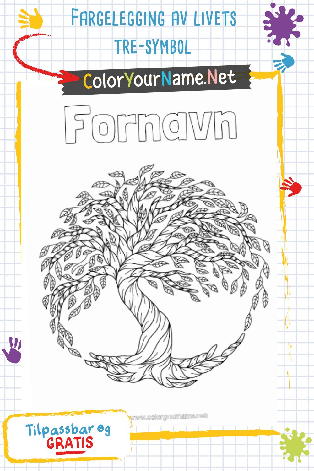 Fargelegging av livets tre-symbol