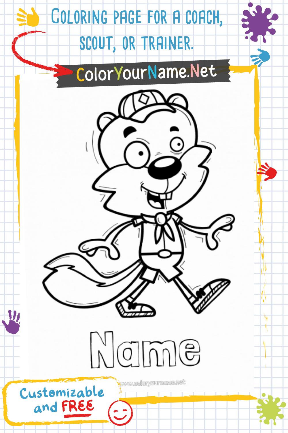 Coloring page for a coach, scout, or trainer.