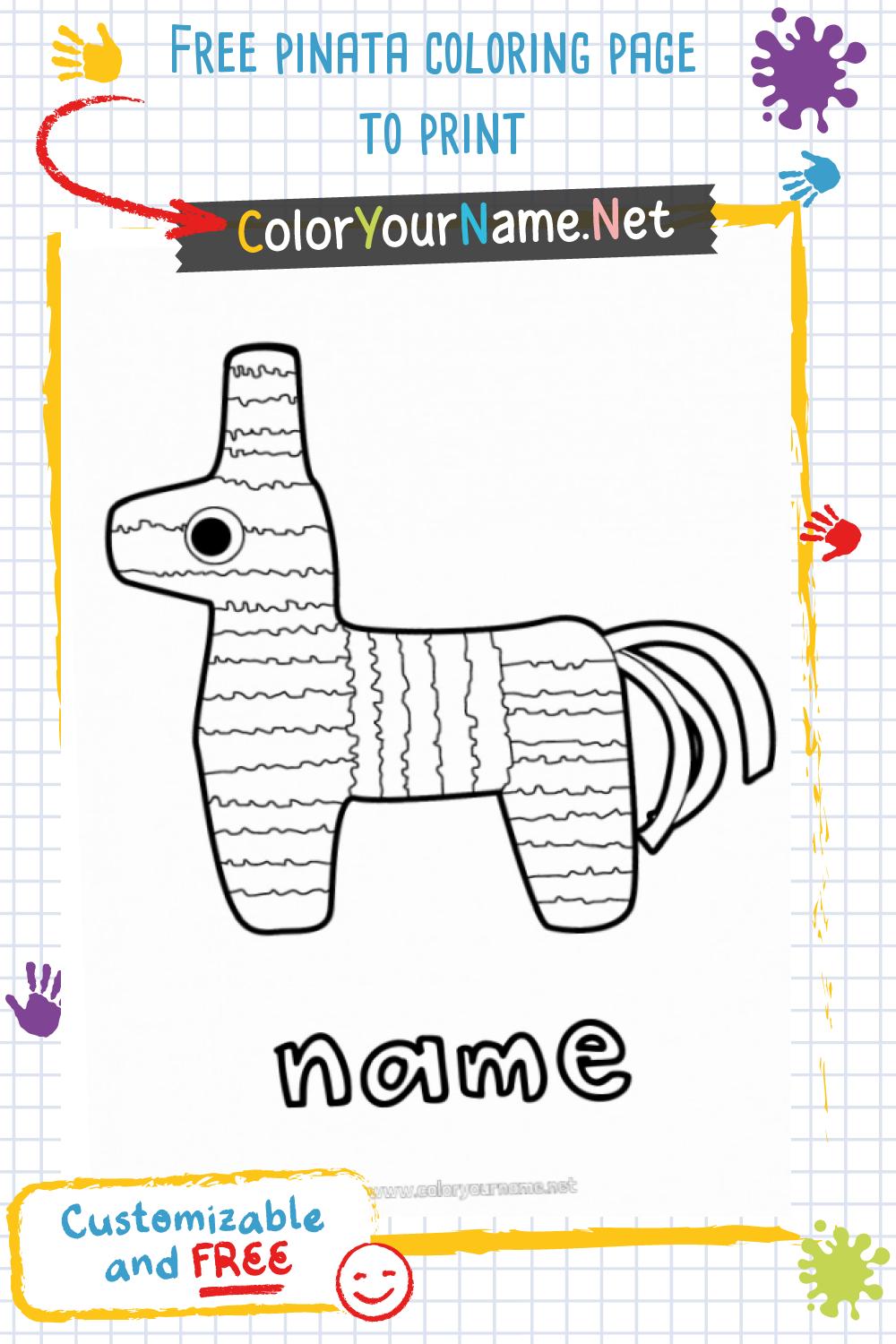 Free pinata coloring page to print