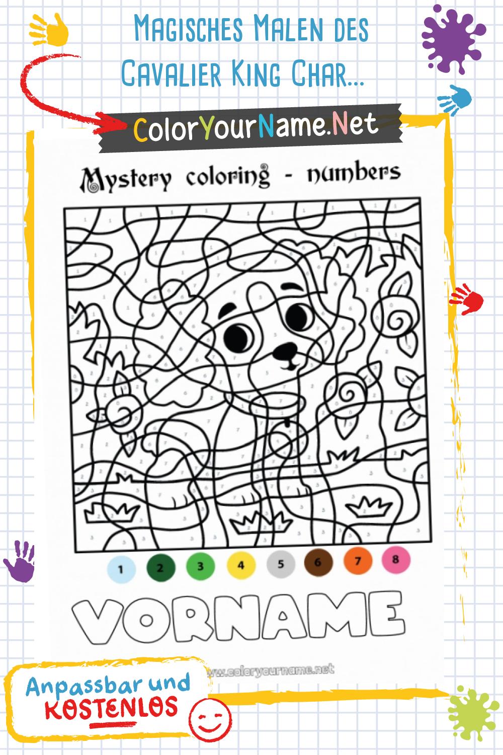 Magisches Malen des Cavalier King Charles Spaniel von 1 bis 8