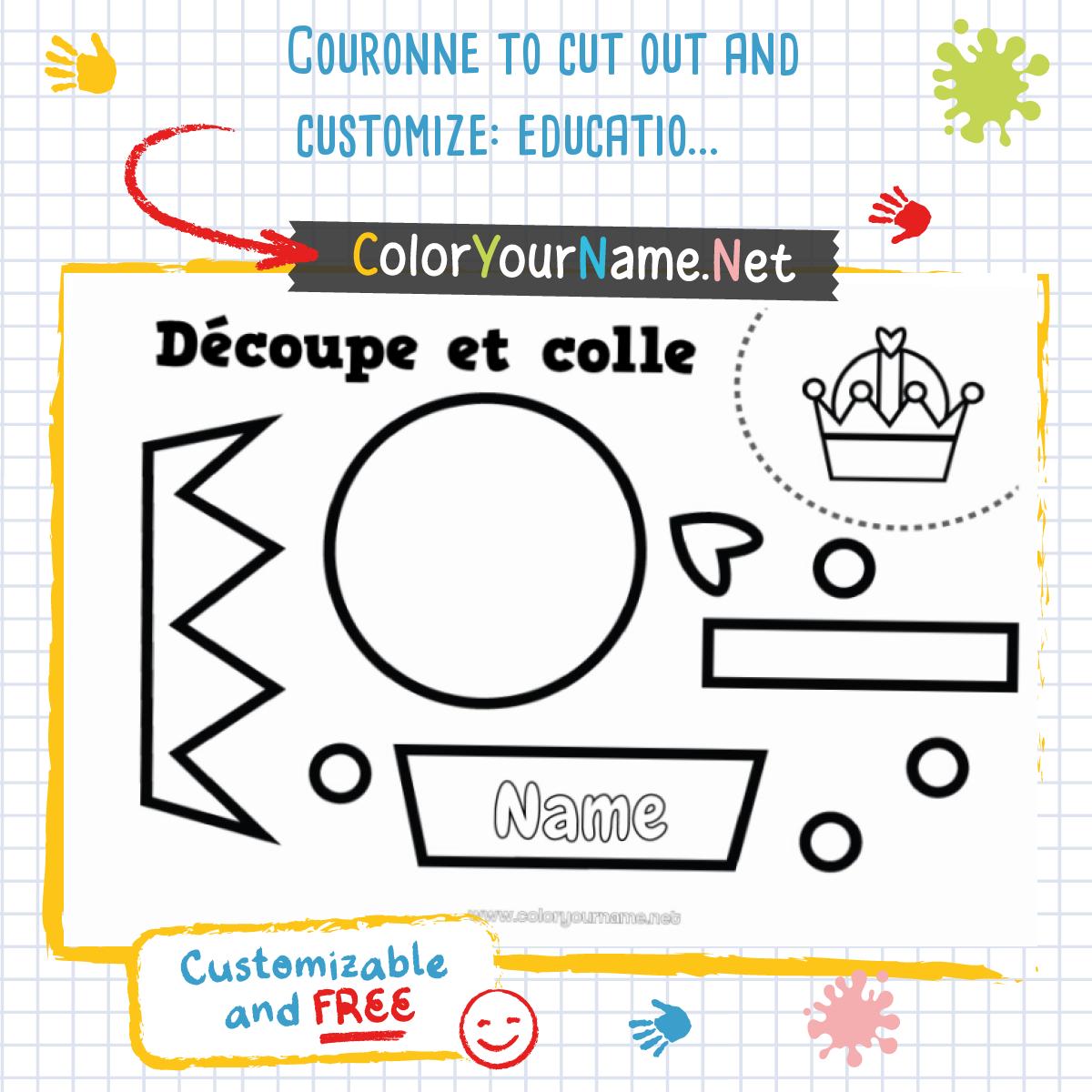 Couronne to cut out and customize: educational activity for children