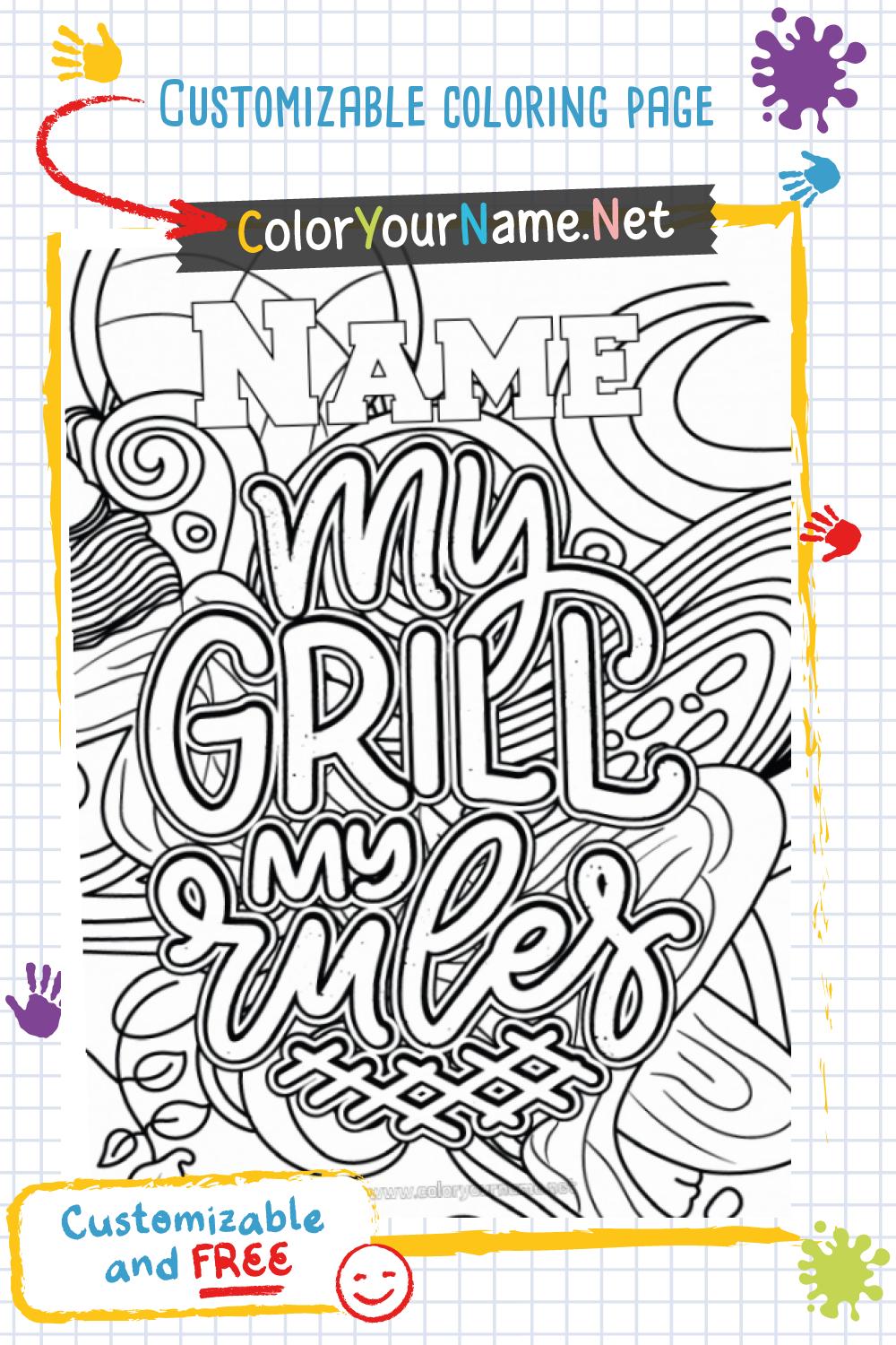 Customizable coloring page