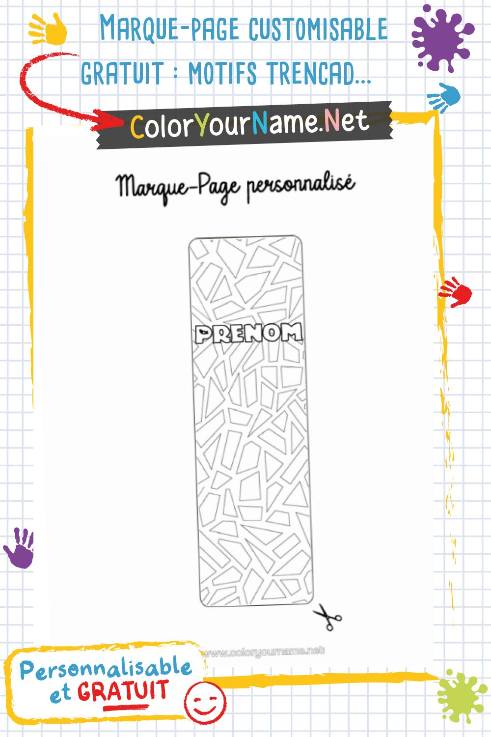 Marque-page customisable gratuit : motifs trencadis, mosaïques