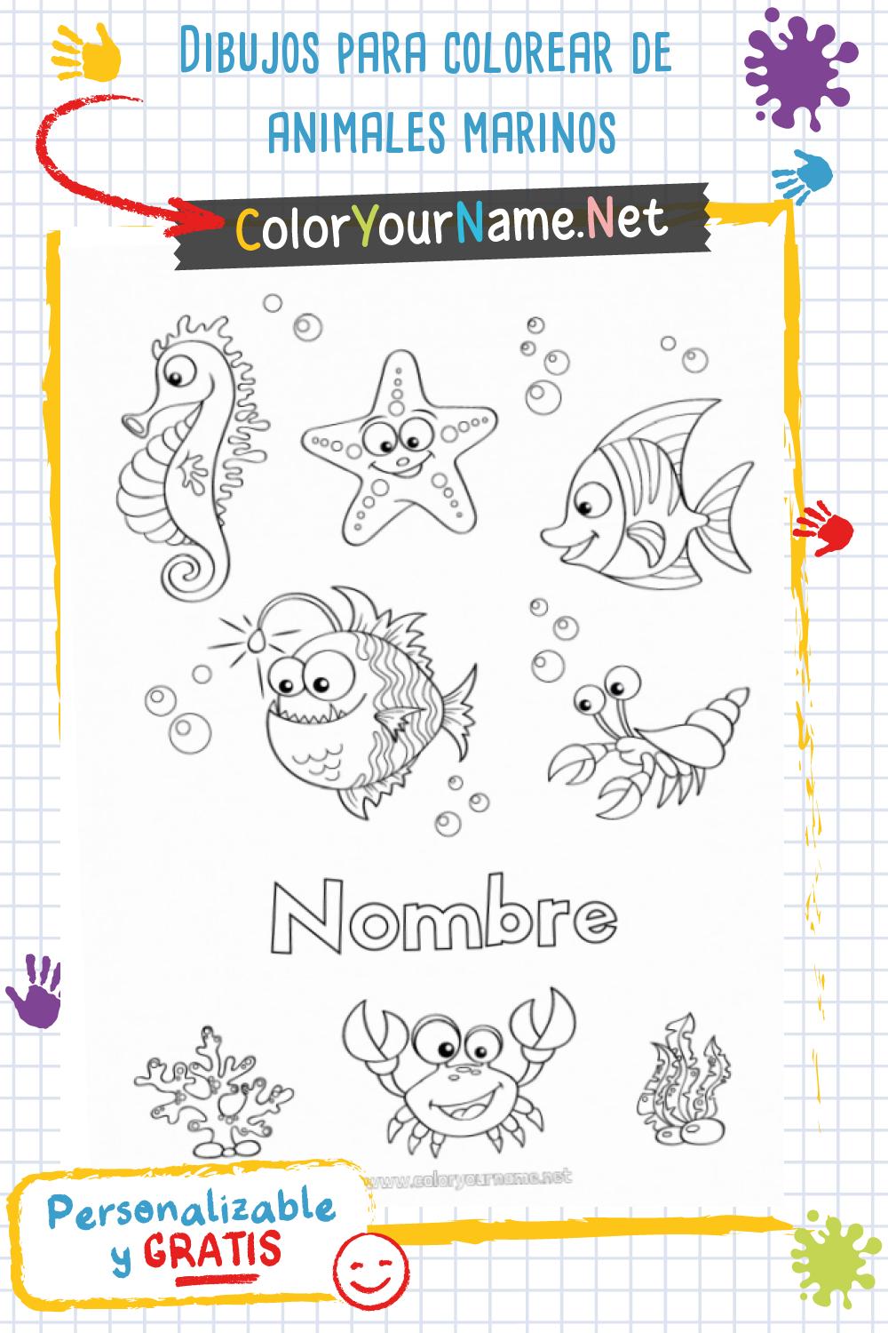 Dibujos para colorear de animales marinos