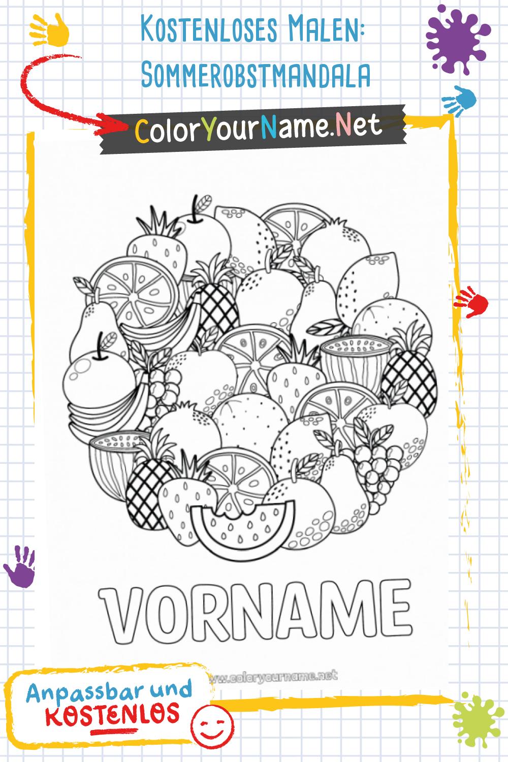 Kostenloses Malen: Sommerobstmandala