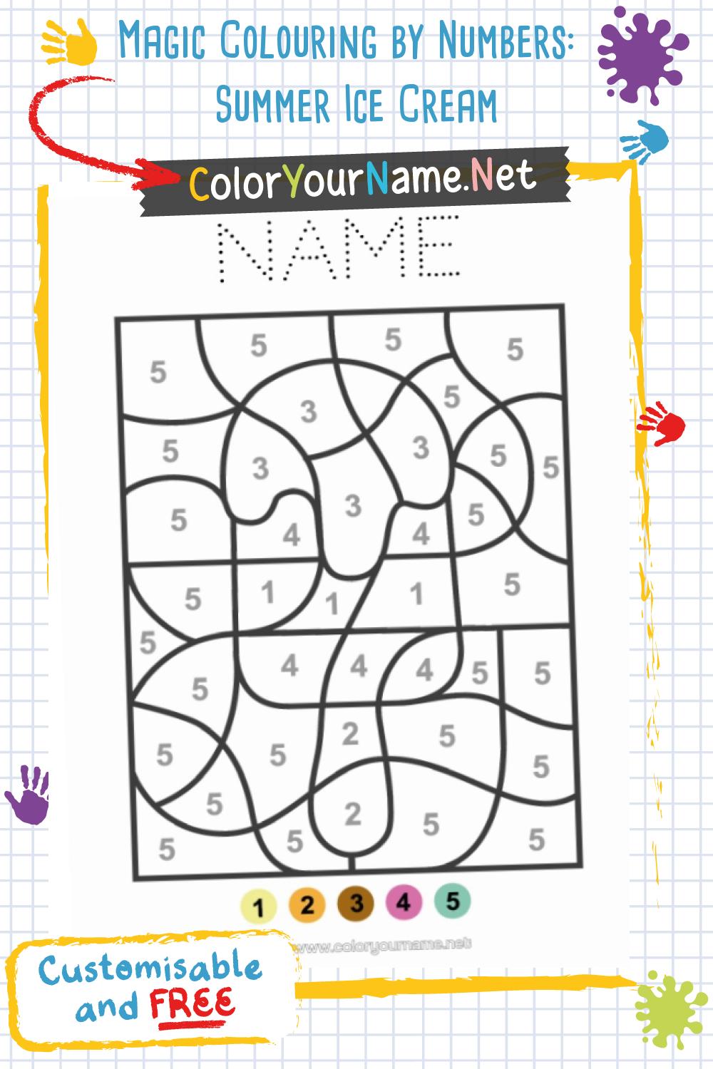 Magic Colouring by Numbers: Summer Ice Cream
