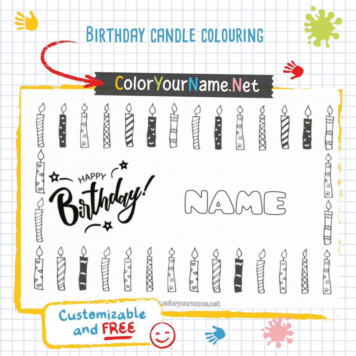 Birthday candle colouring