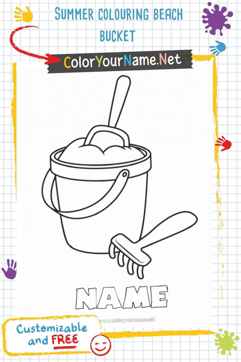 Summer colouring beach bucket