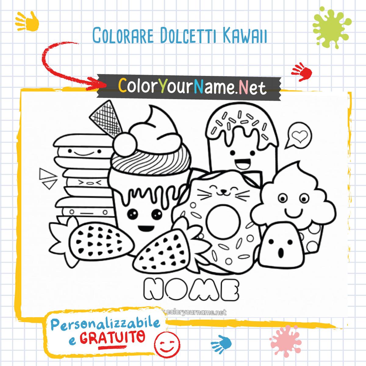Colorare Dolcetti Kawaii