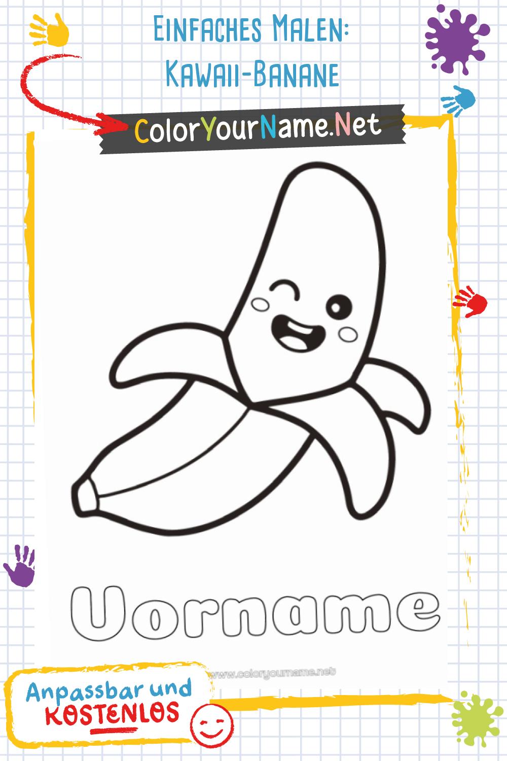 Einfaches Malen: Kawaii-Banane