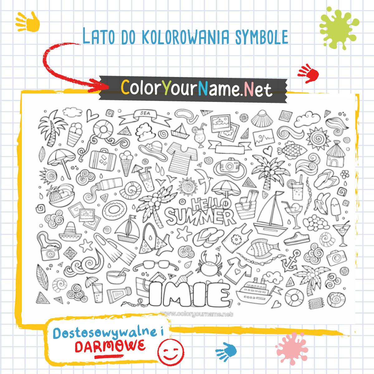 Lato do kolorowania symbole