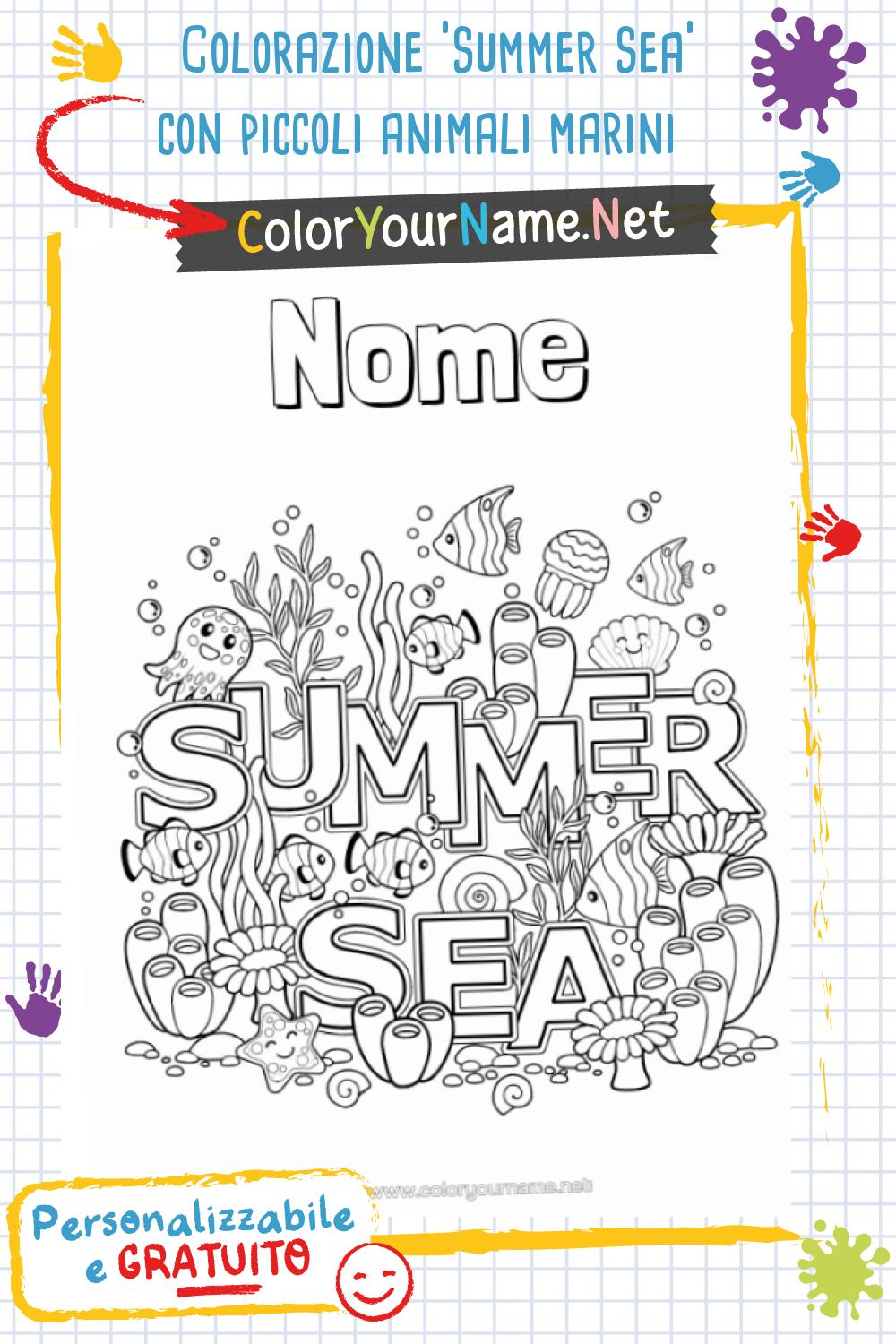Colorazione 'Summer Sea' con piccoli animali marini