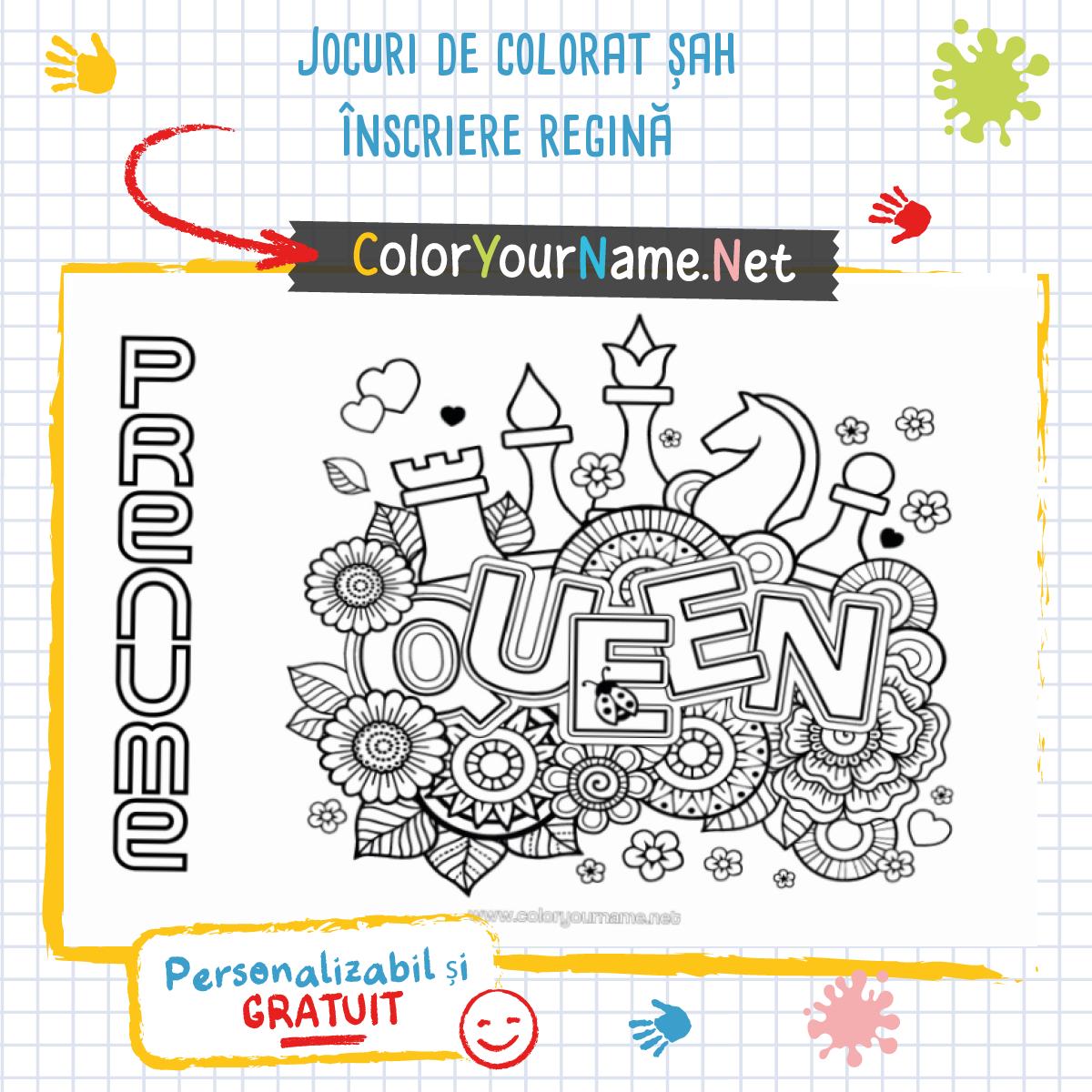 Jocuri de colorat șah înscriere regină