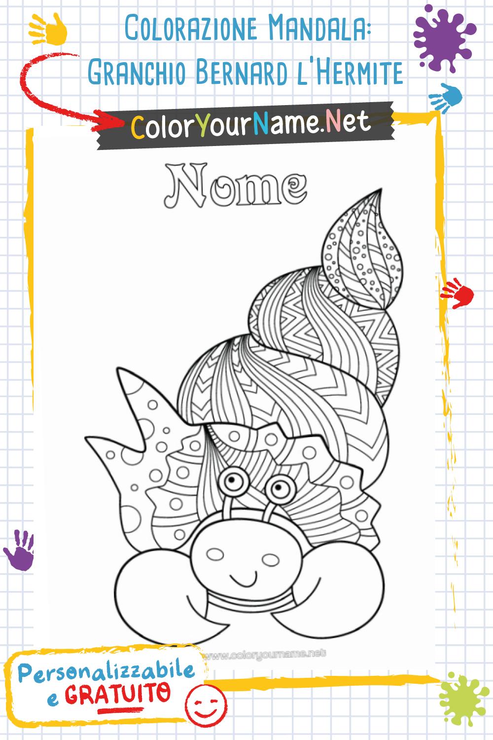 Colorazione Mandala: Granchio Bernard l'Hermite