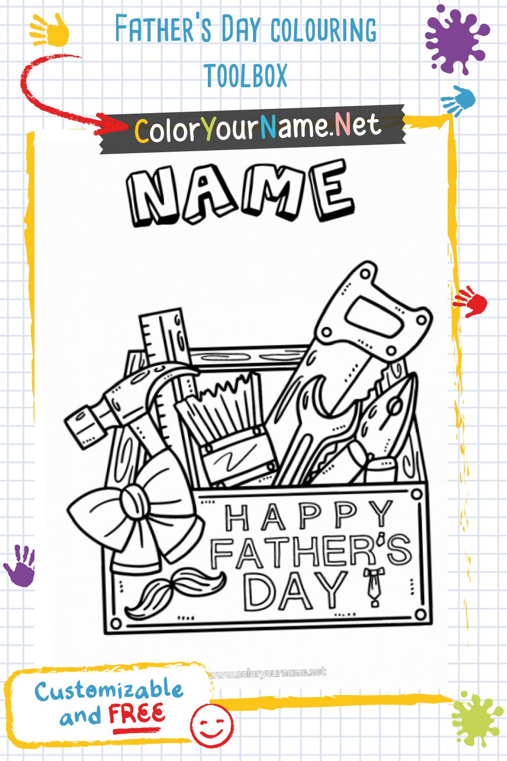 Father's Day colouring toolbox