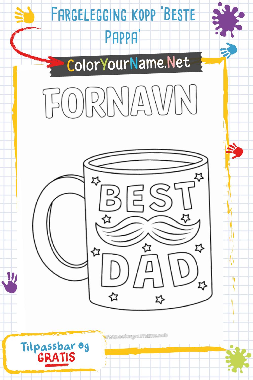 Fargelegging kopp 'Beste Pappa'