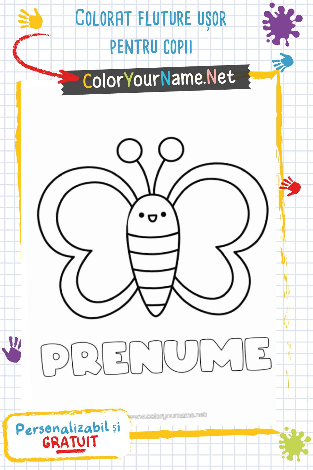 Colorat fluture ușor pentru copii