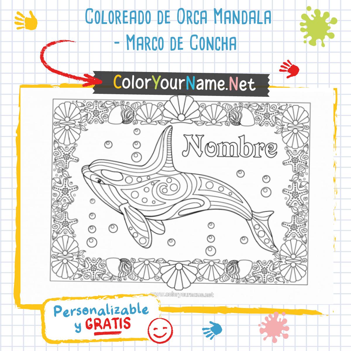Coloreado de Orca Mandala - Marco de Concha