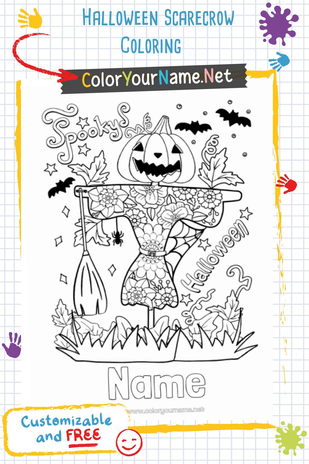 Halloween Scarecrow Coloring