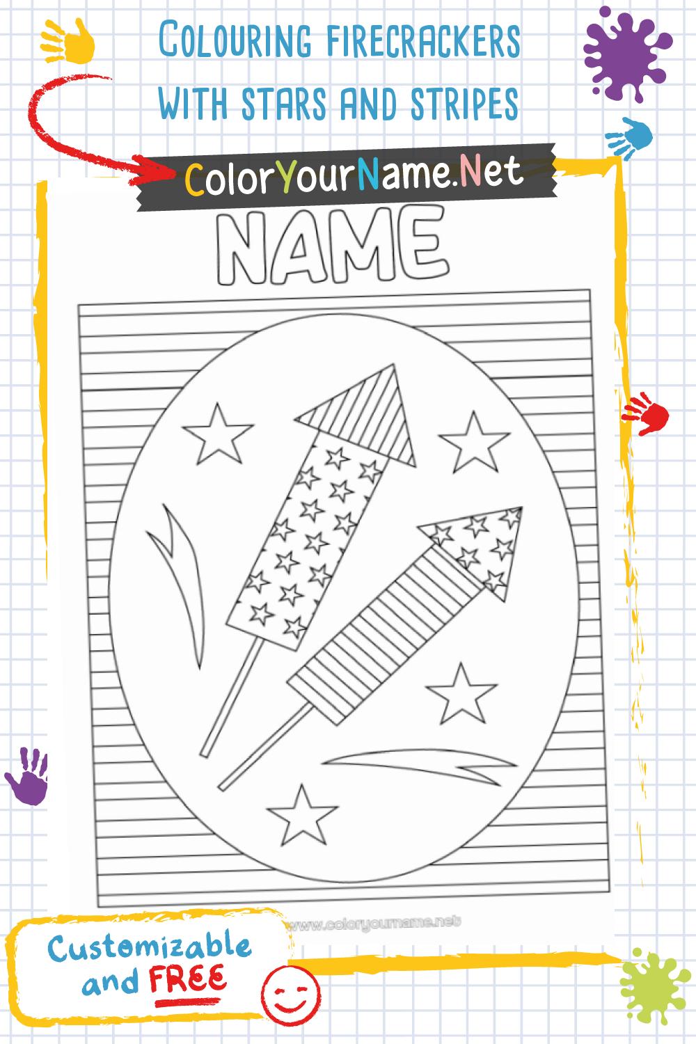Colouring firecrackers with stars and stripes