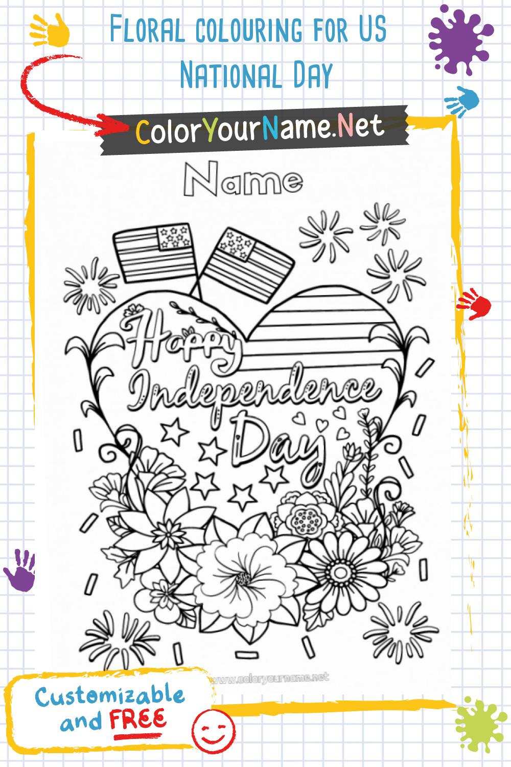 Floral colouring for US National Day