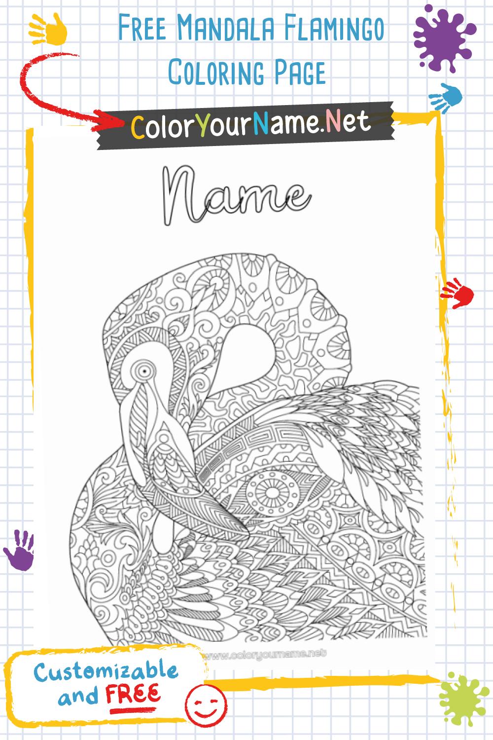 Free Mandala Flamingo Coloring Page