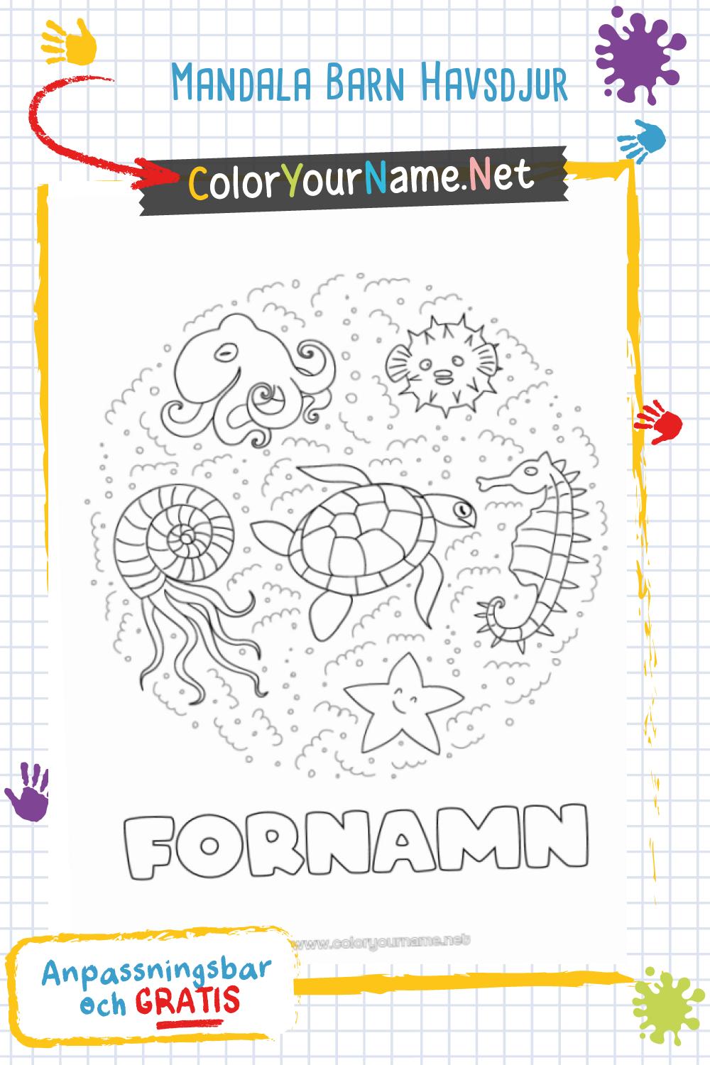 Mandala Barn Havsdjur