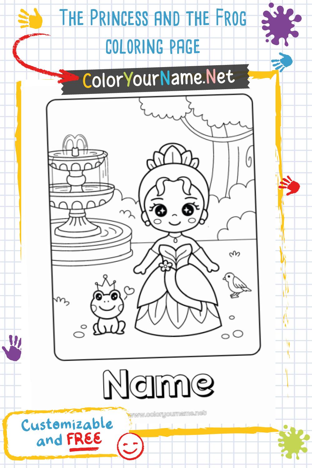 The Princess and the Frog coloring page