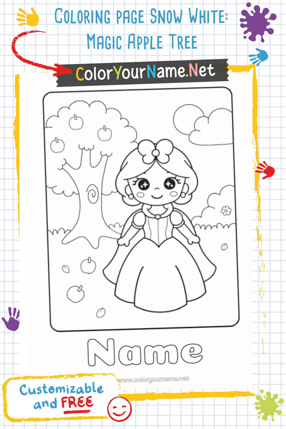 Coloring page Snow White: Magic Apple Tree